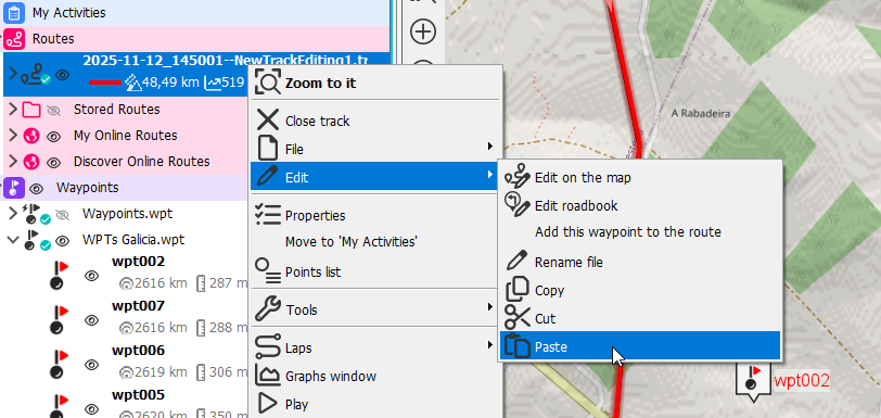 Create roadbook points with a waypoint file – Help center
